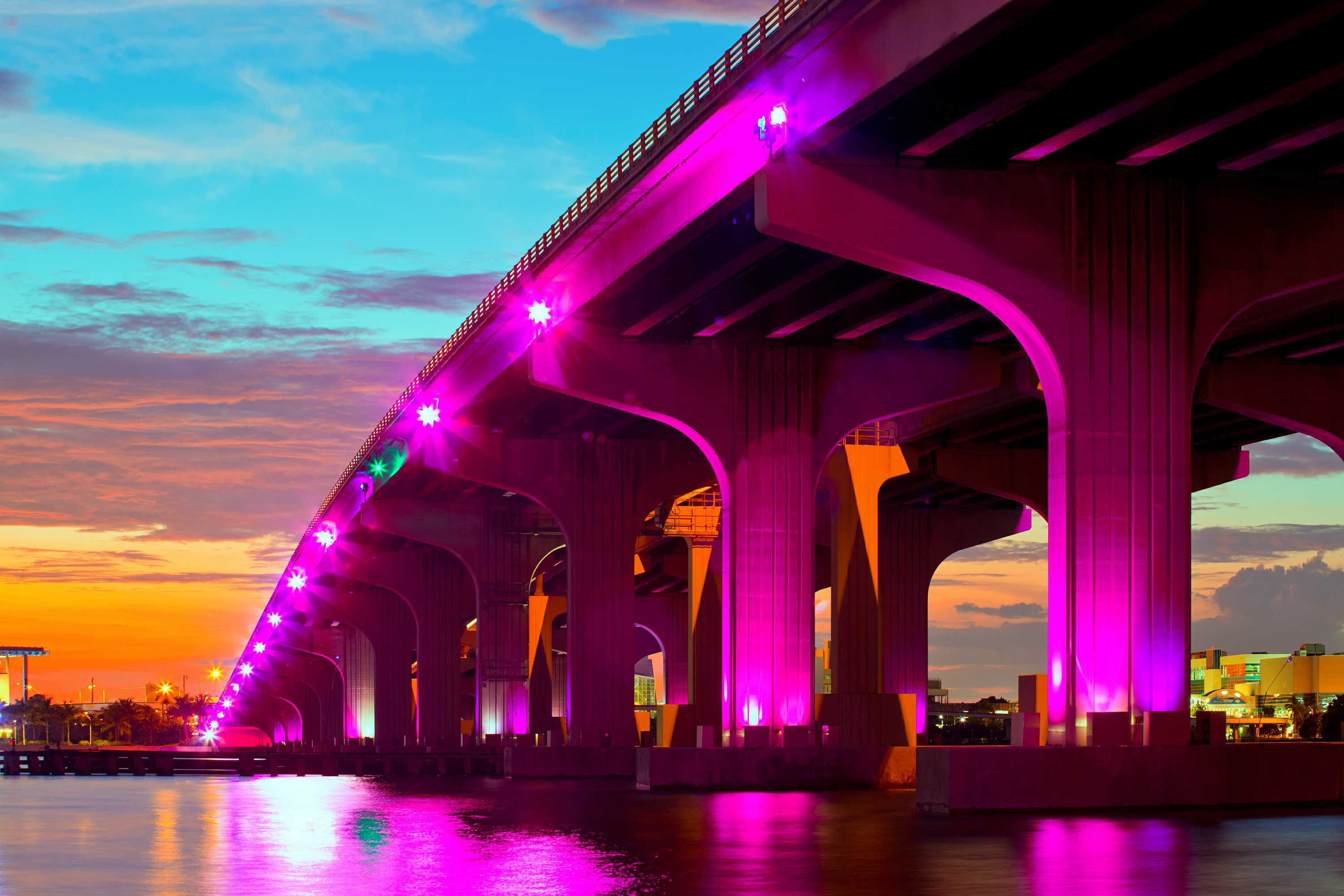 Ebern Designs Miami Florida At Sunset by - Wrapped Canvas Photograph ...