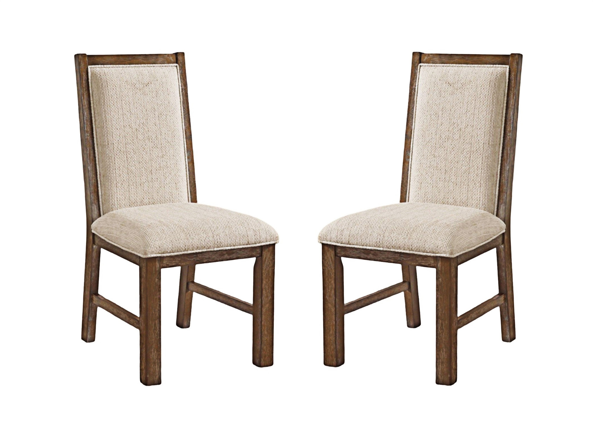 Lark Manor Transitional Style 2Pcs Side Chairs Rustic Oak Solid Wood ...
