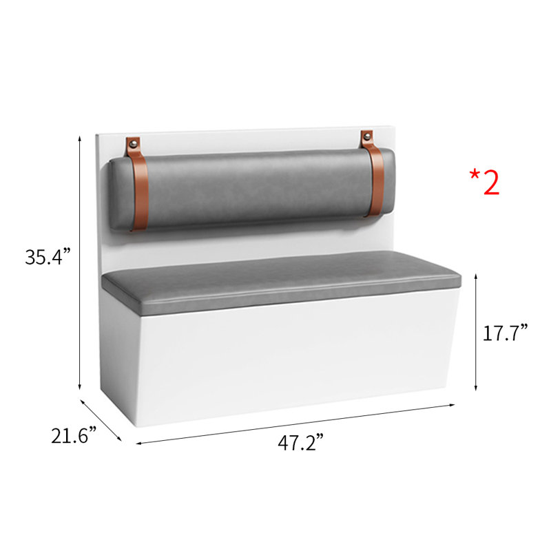 Canadian Linen Modern Simple Cafe Restaurant Booth Benches Storage ...