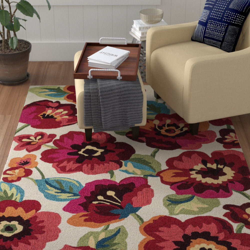 Winston Porter Hitchens Hand-Woven Ivory/Fuchsia Area Rug & Reviews ...
