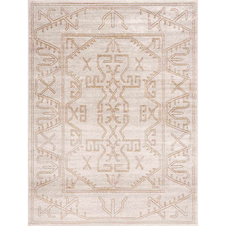 Union Rustic Divyar Southwestern Cream/Gold Area Rug & Reviews | Wayfair