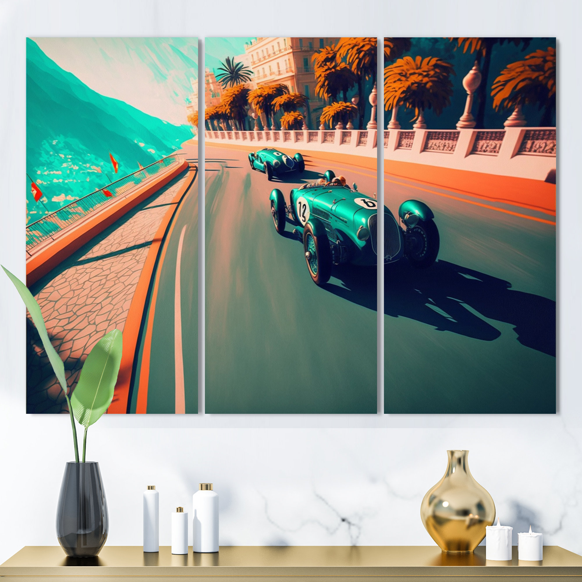 17 Stories Retro Race Car In Monaco Street Race I Retro Race Car In ...