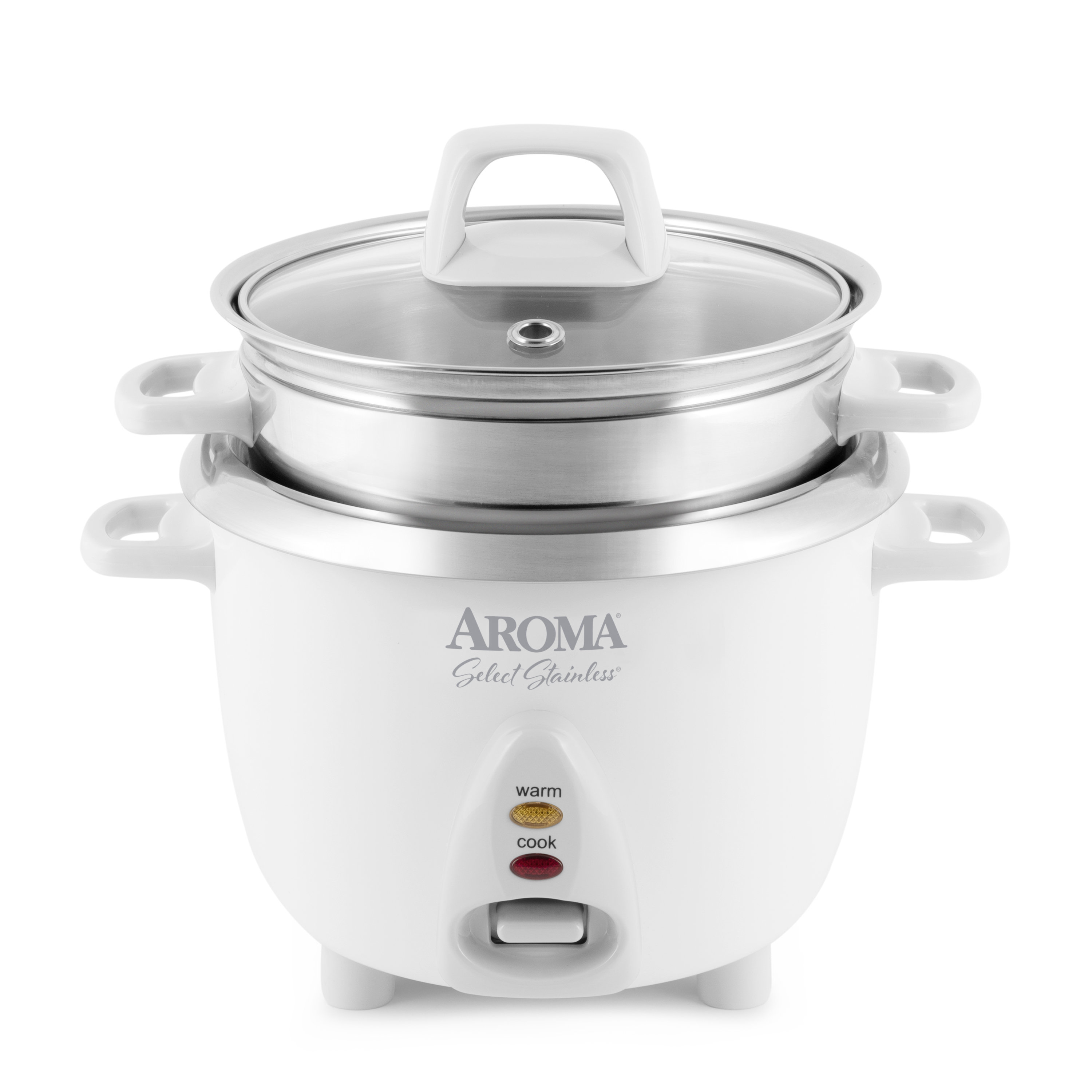 AROMA Select Stainless Rice Cooker, 3-Cup (Uncooked) / 6-Cup (Cooked ...