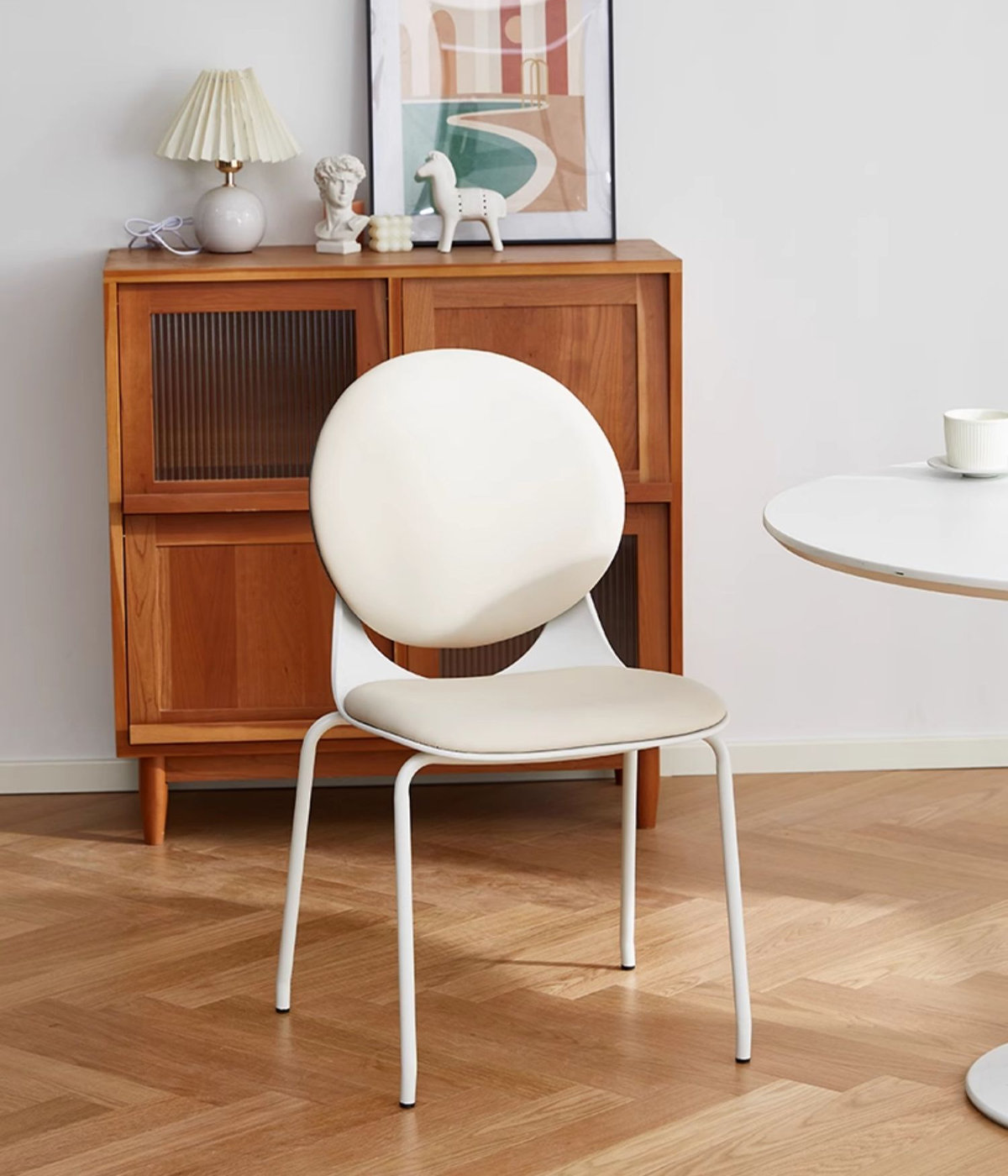 Orren Ellis Modern And Simple Cat Scratch Leather Backrest Dining Chair ...