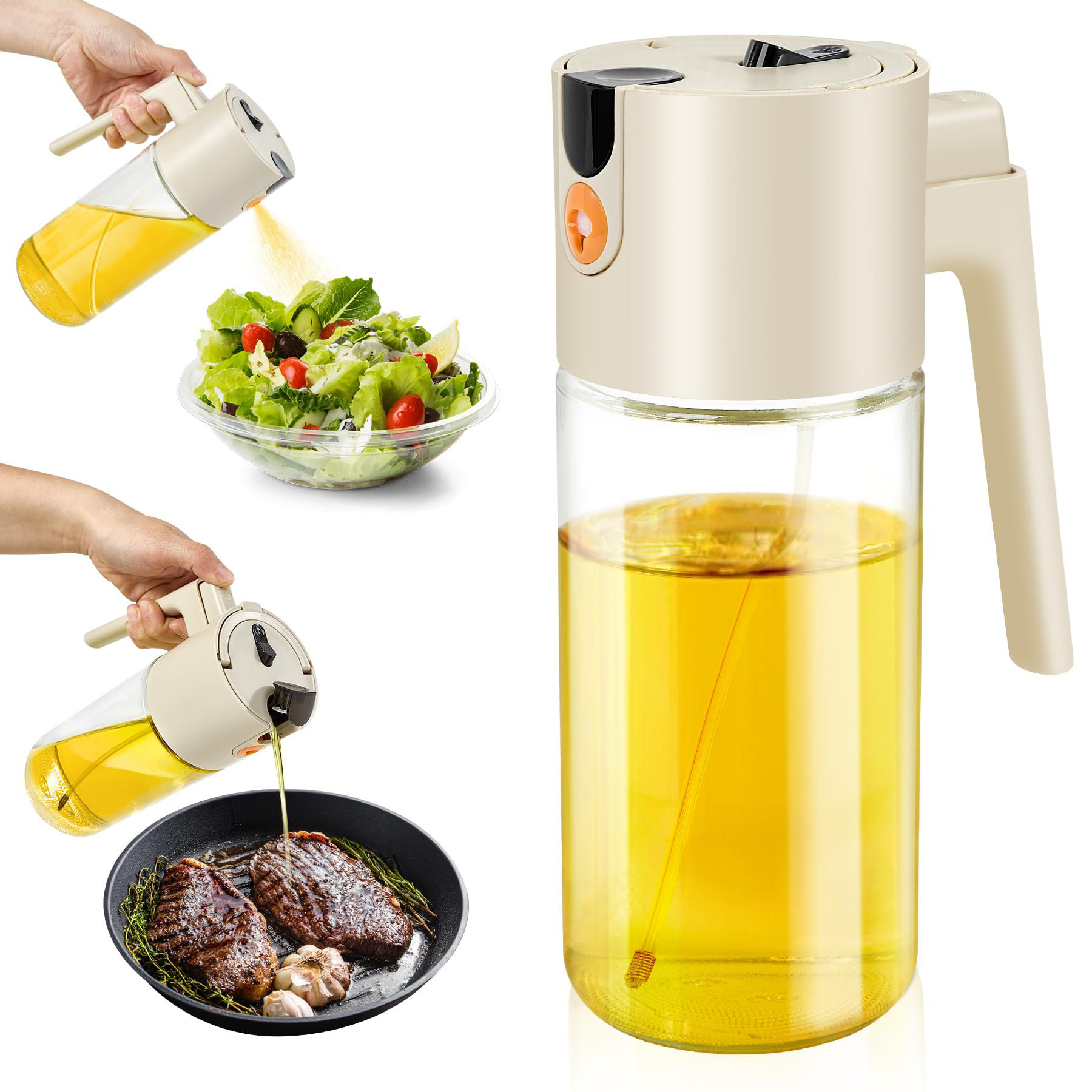 Prep & Savour Oil Sprayer For Cooking With Leak-Proof Seal, One Touch ...