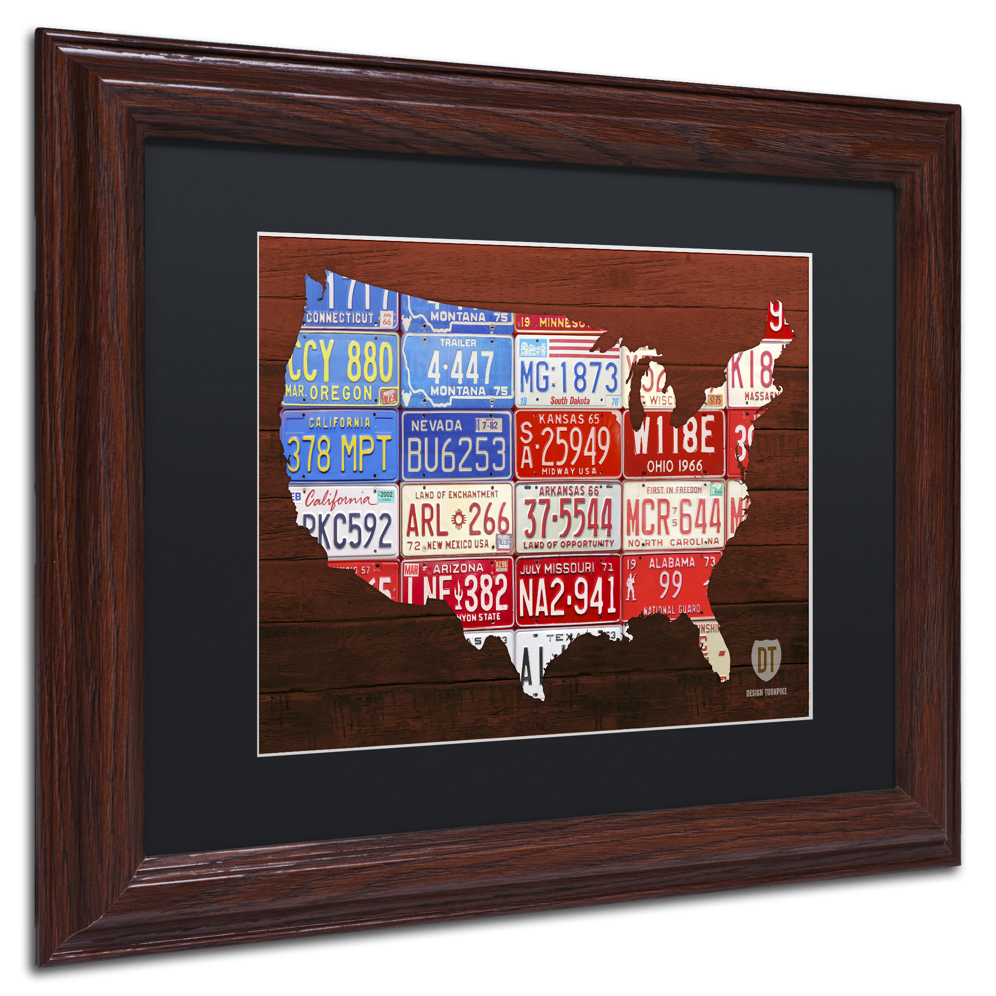 Latitude Run® United States License Plate Map by Design Turnpike ...