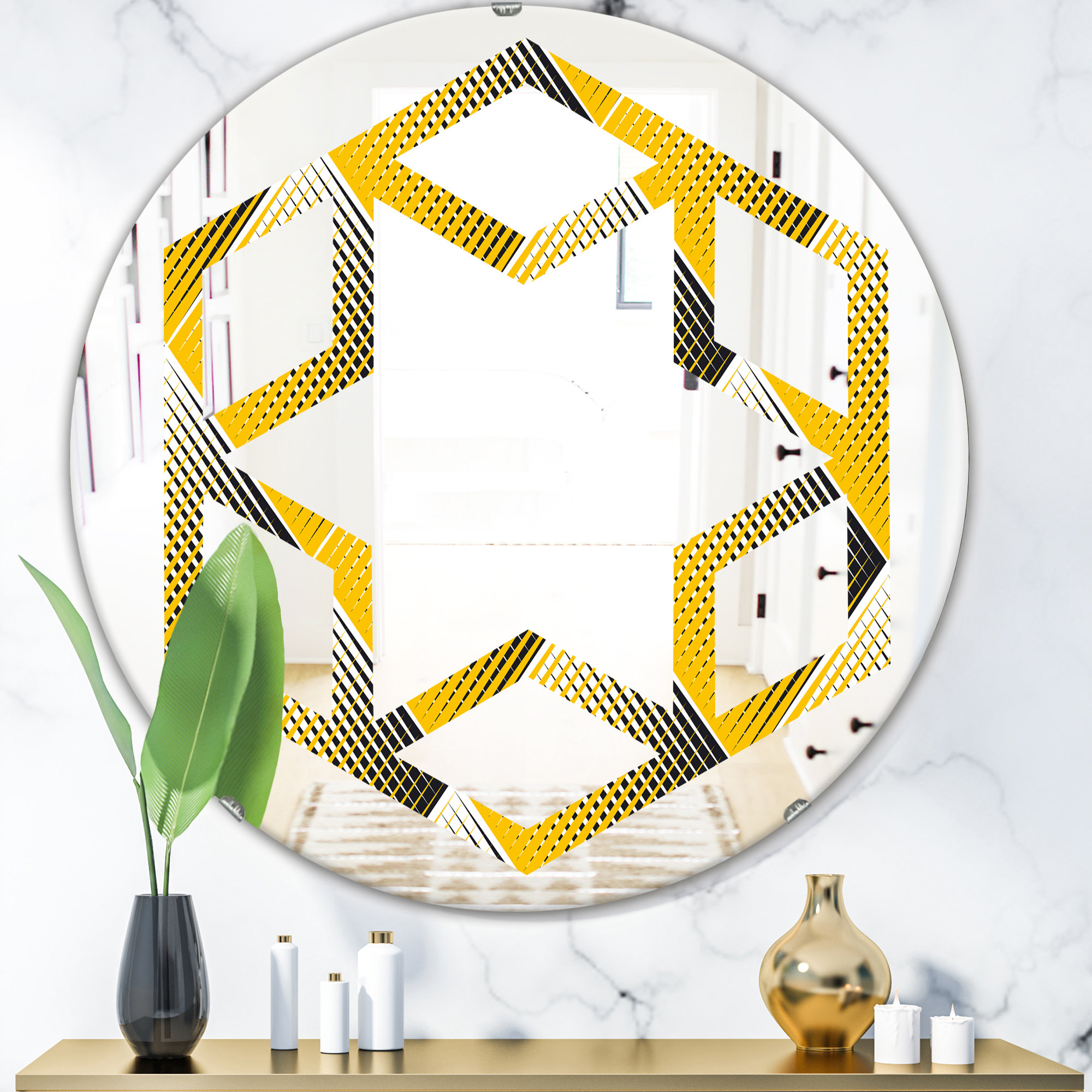 East Urban Home Rhombus Star Modern Frameless Wall Mirror | Wayfair