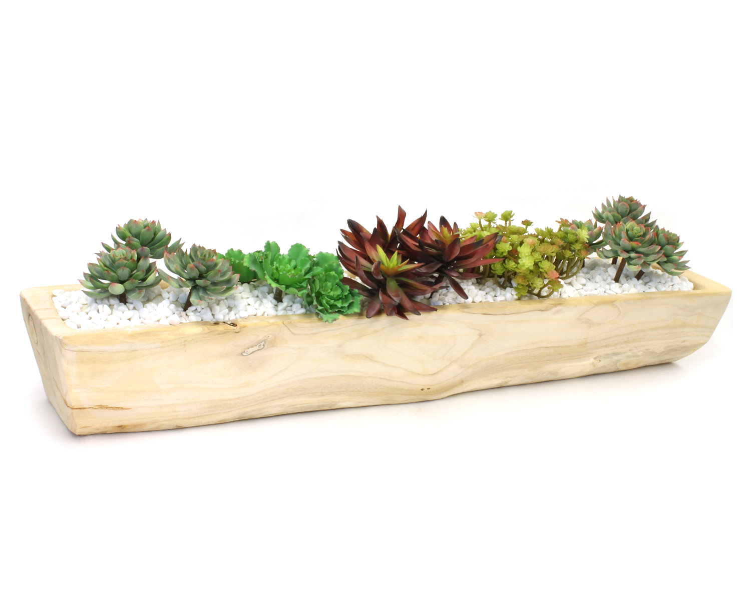 Dalmarko Designs succulent look in long wooden planter - Wayfair Canada