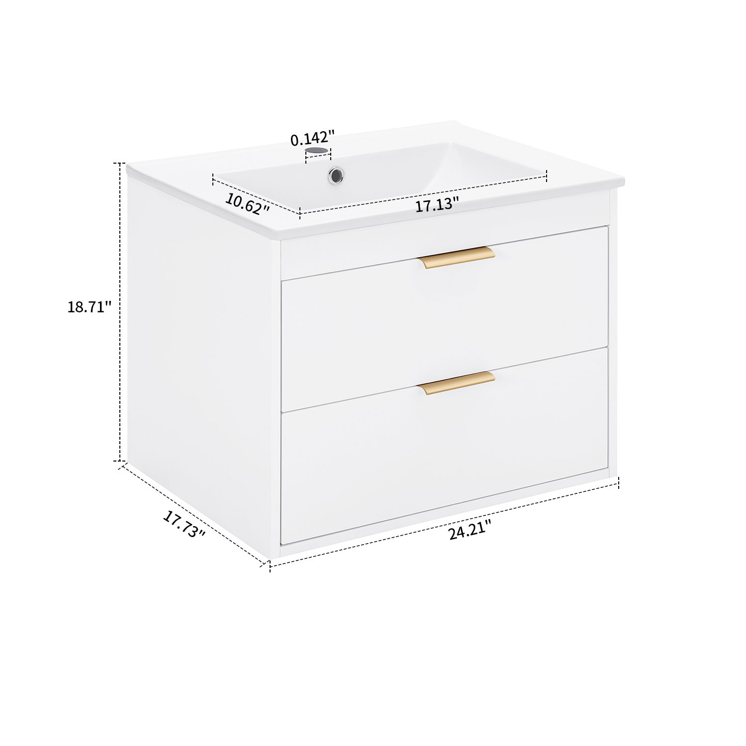 Ebern Designs Ursula 24.22'' Single Bathroom Vanity with Manufactured ...