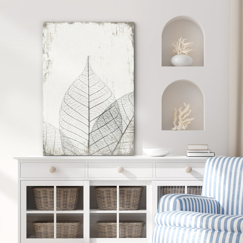 IDEA4WALL " Translucent Leaves II " Plant Vein Rustic Large Framed ...