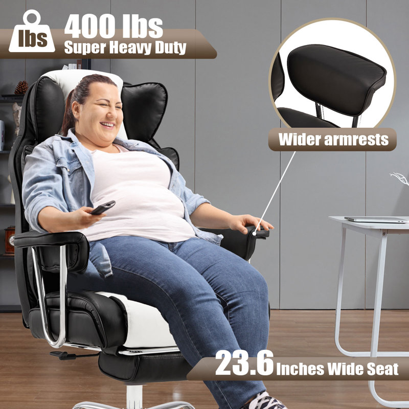 Latitude Run® 400lbs Big Ergonomic Executive Chair With Footrest And ...