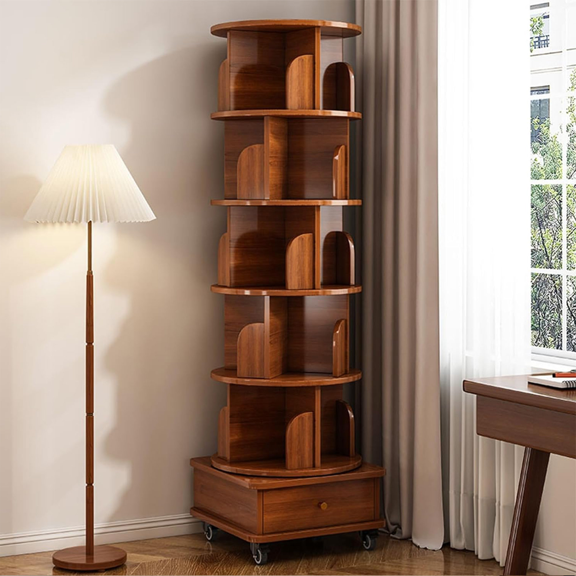 Latitude Run® 6 Tier Bookcase Storage Rack With Wheels - Wayfair Canada