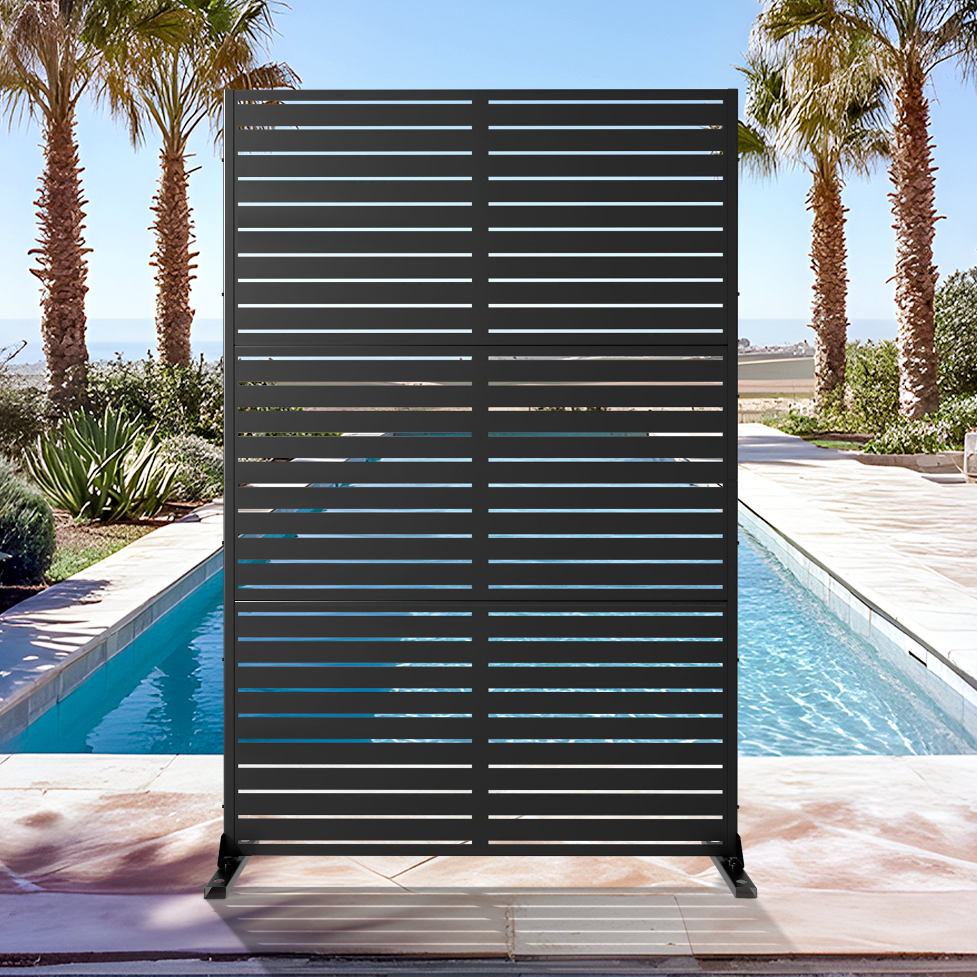 MAYEERTY 6 ft. H x 4 ft. W Metal Privacy Screen & Reviews | Wayfair
