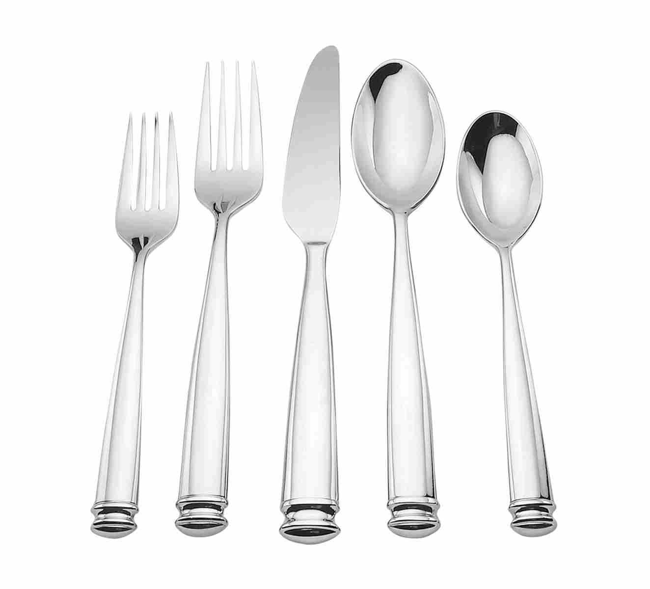 David Shaw Silverware Onde Gold 20 Piece 18/10 Stainless Steel Flatware ...