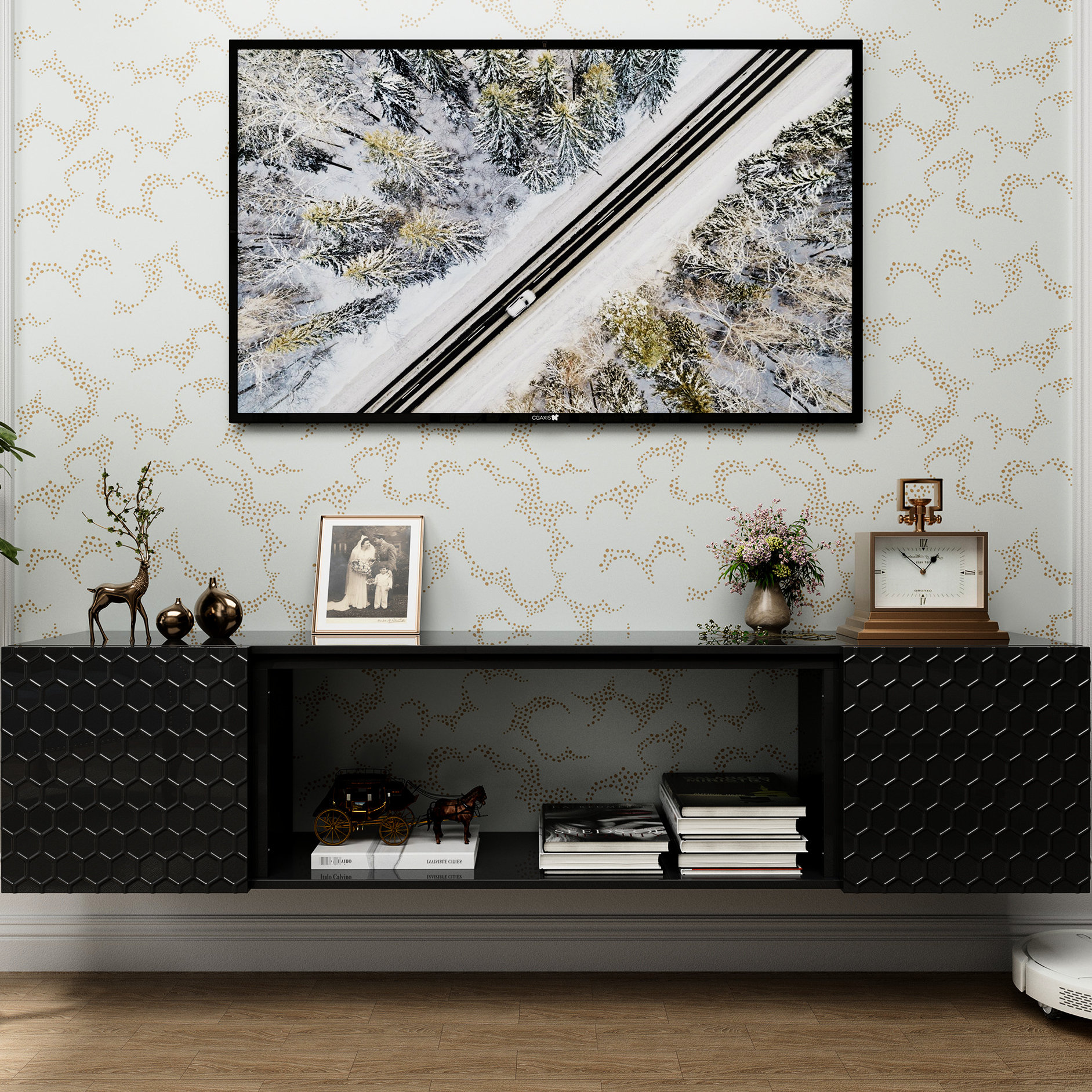 Latitude Run® Floating Tv Wall Console For 80 Inch - Stand, Cable ...