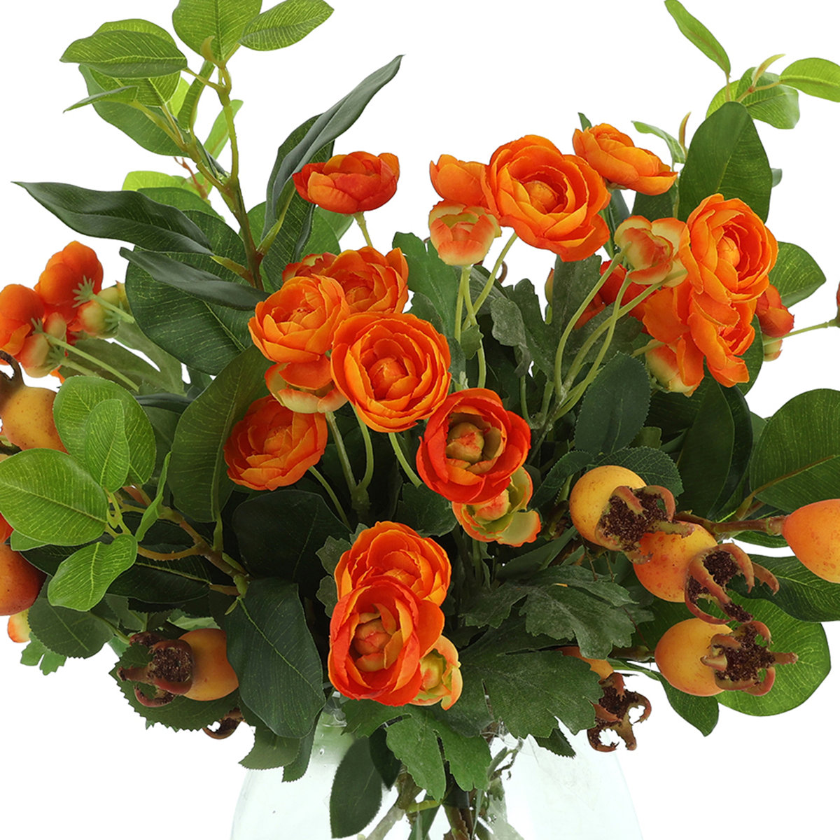 Creative Displays, Inc. Ranunculus Arrangement in Glass Vase | Perigold