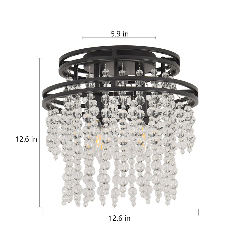 House of Hampton® Crystal Flush Mount Light | Wayfair