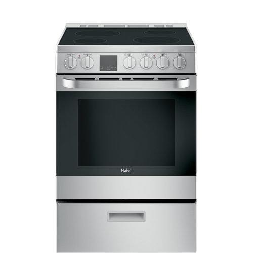 Haier 24" 2.9 Cubic Feet Smart Electric Free Standing Range with 4 ...