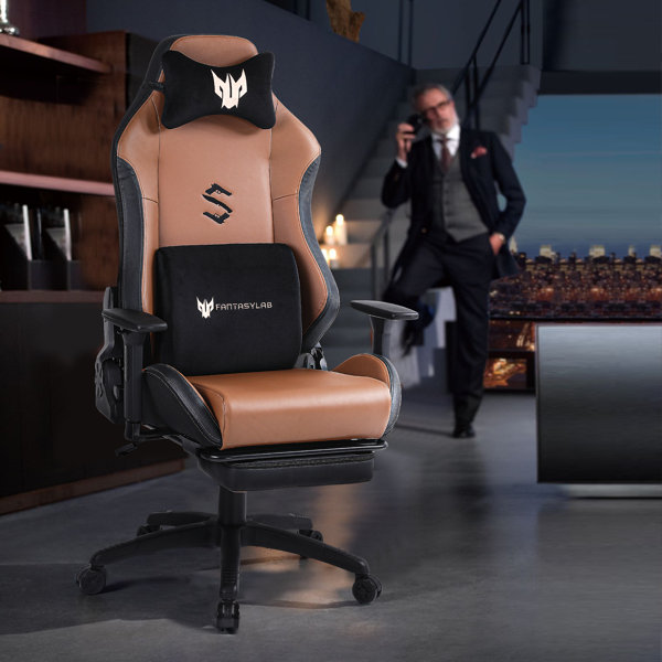 Inbox Zero Adjustable Reclining Ergonomic Faux Leather Swiveling PC ...