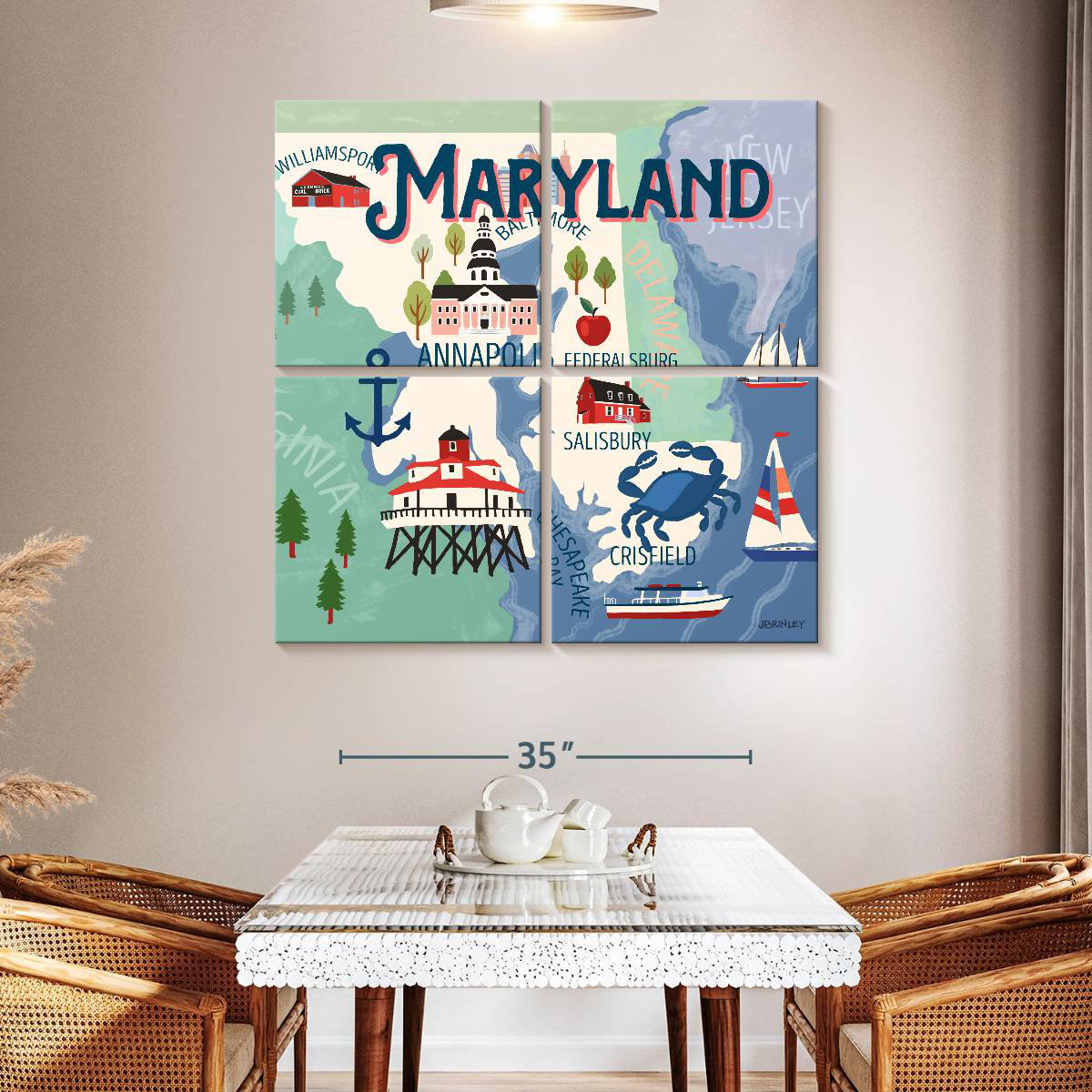 Breakwater Bay Aliaz State Maps - Maryland Attractions | Wayfair