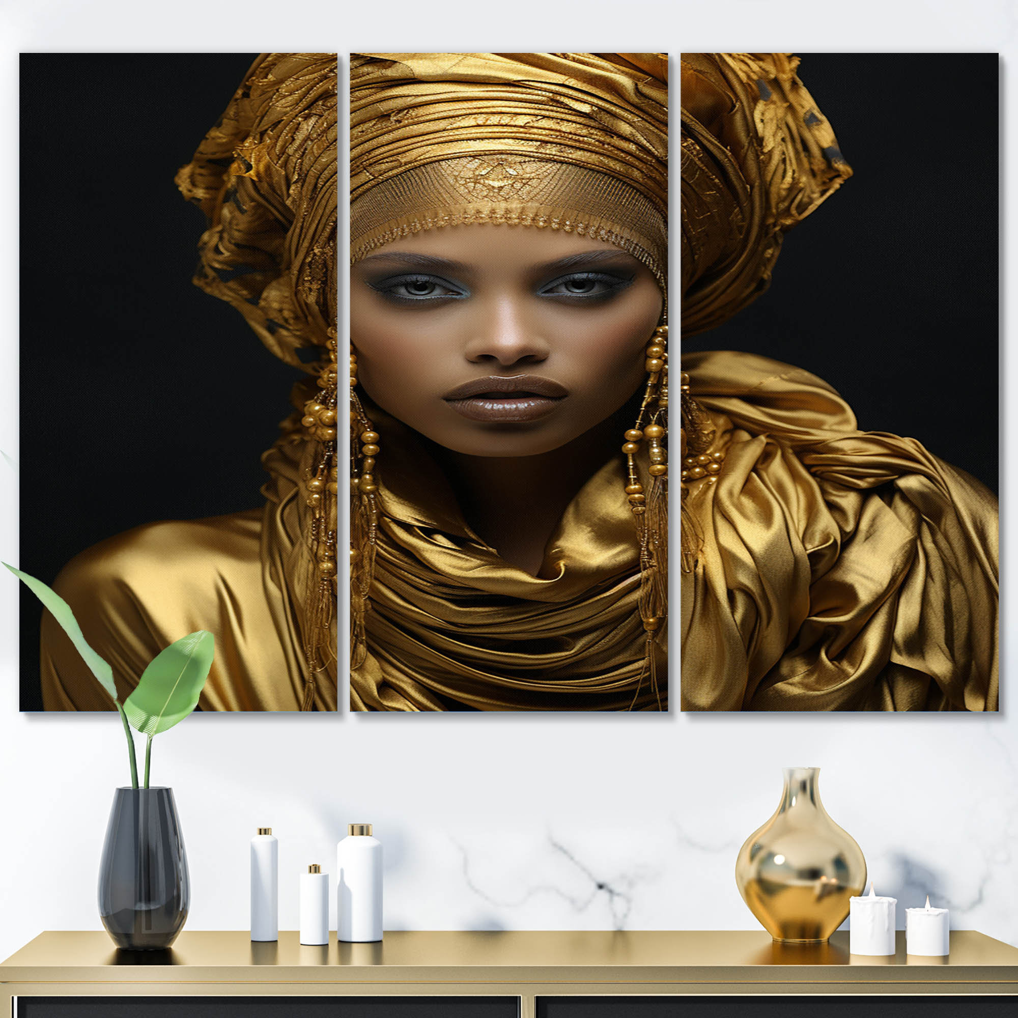 Everly Quinn Portrait Of Exquisite Bohemian Woman In Gold VI - Fashion ...