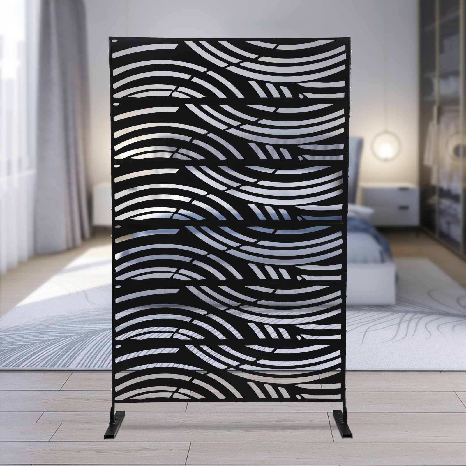 FRONG Freestanding Decorative Metal Privacy Fence Room Divider ...