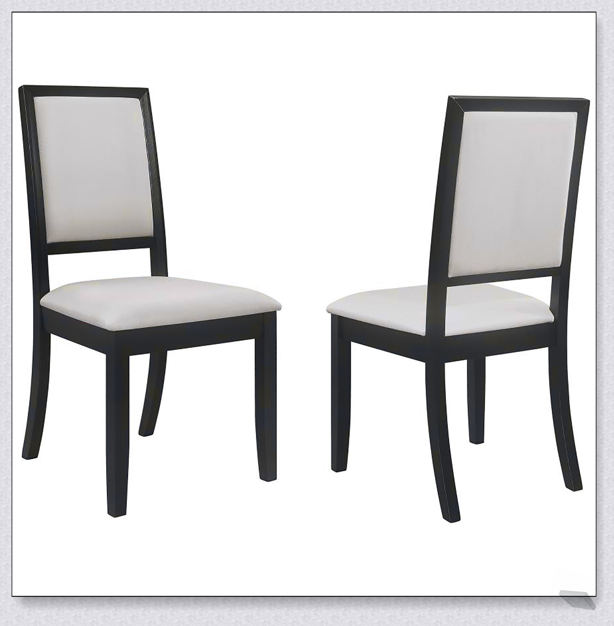 Red Barrel Studio® Cream and Black Upholstered Side Chairs (Set of 2 ...