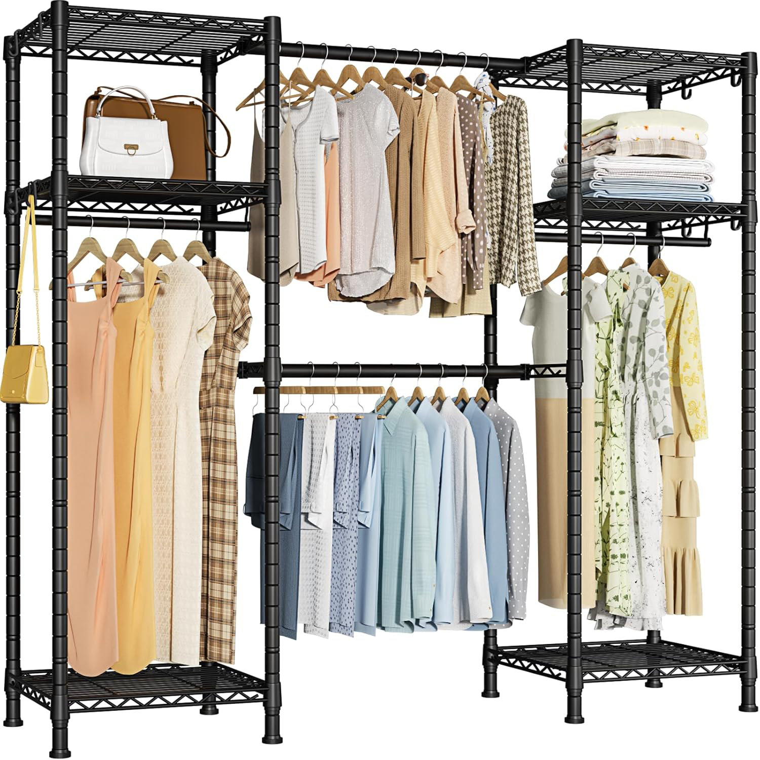 Silodo Metal Clothe Rack with Wire Shelves | Wayfair