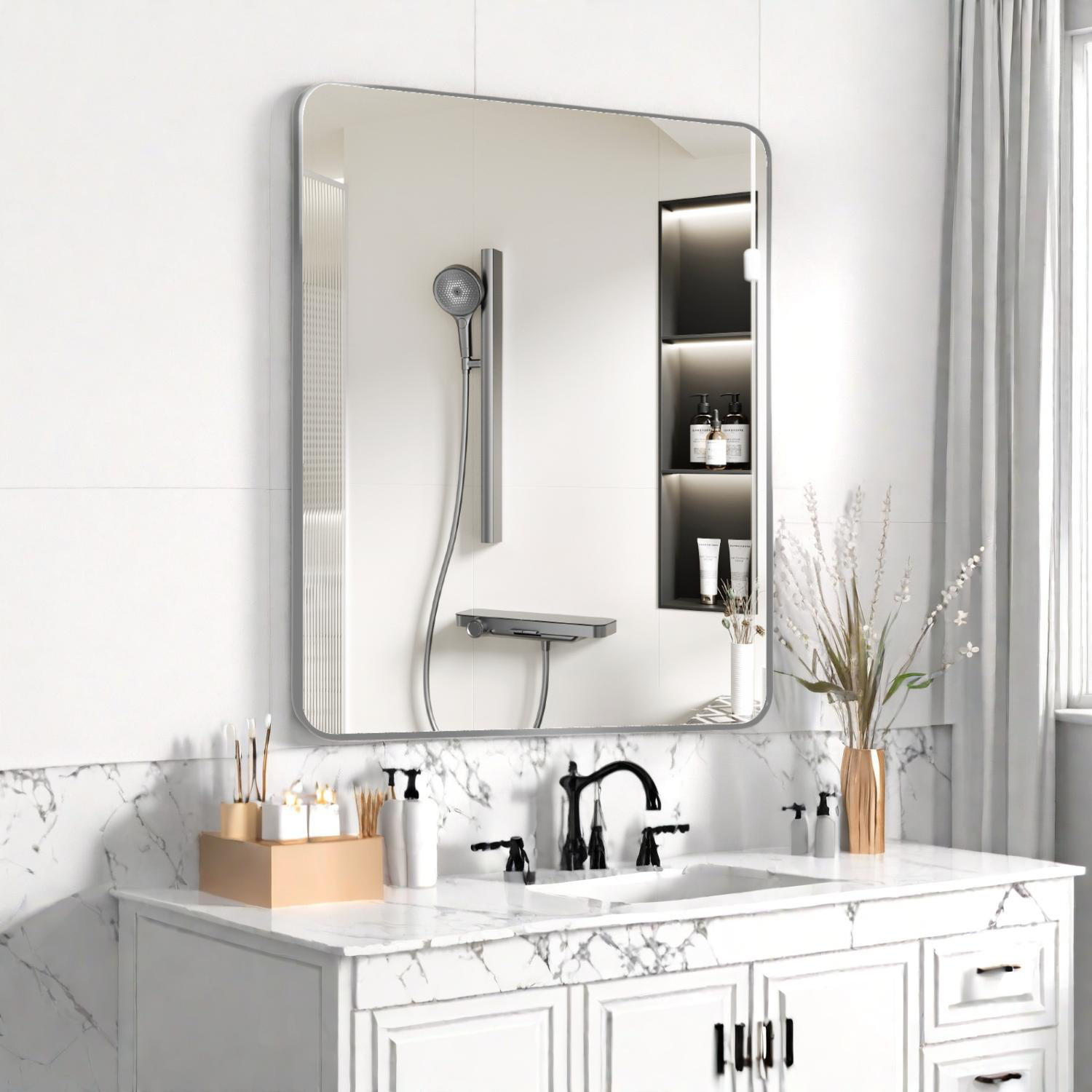 Latitude Run® 30x36 Inch Rectangular Bathroom Wall Mirror | Wayfair