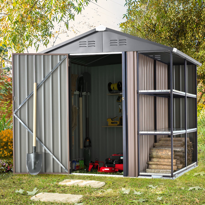AECOJOY 6 ft. W x 6 ft. D Metal Storage Shed | Wayfair