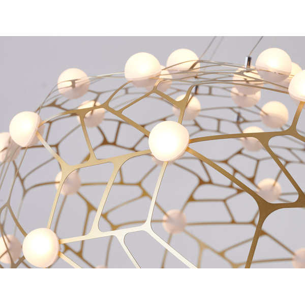 Everly Quinn 47 - Light Unique Gold Honeycomb ORB Dimmable LED ...