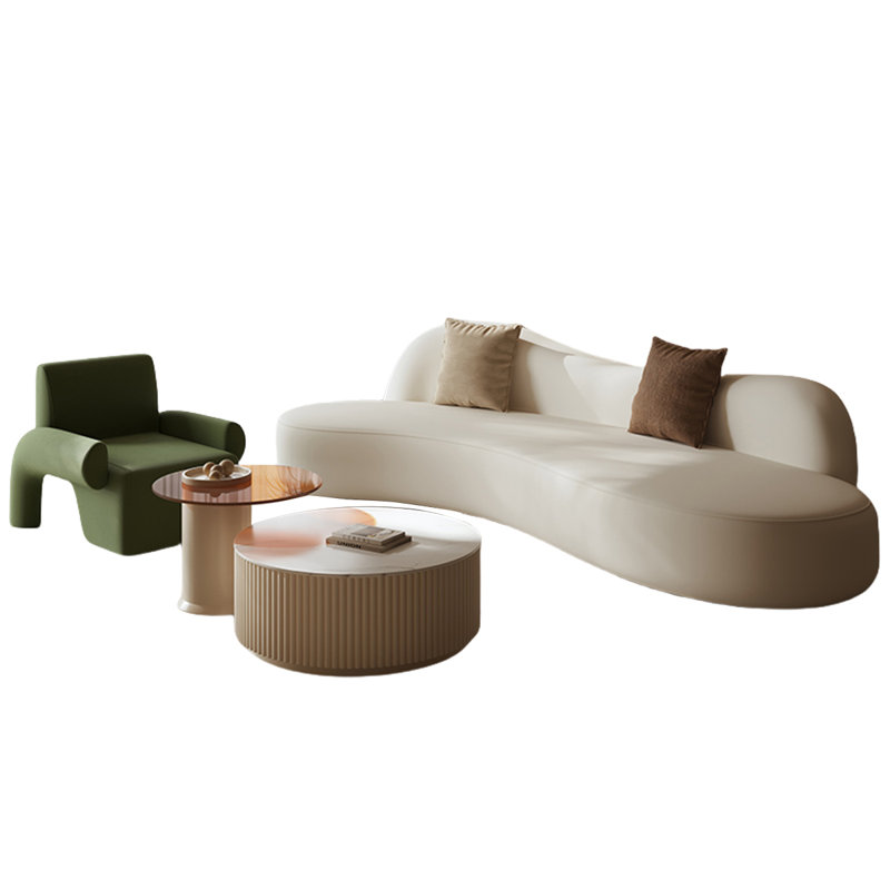 Orren Ellis Curved Shaped Sofa Seating Area Sofa Combination 4 - Piece ...