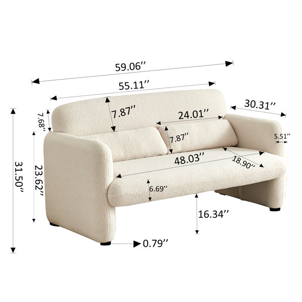 Ebern Designs Petruna 59.06'' Upholstered Loveseat & Reviews | Wayfair