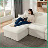 Latitude Run® 142" Beige Chenille Cloud Sectional Sofa - Modern U ...