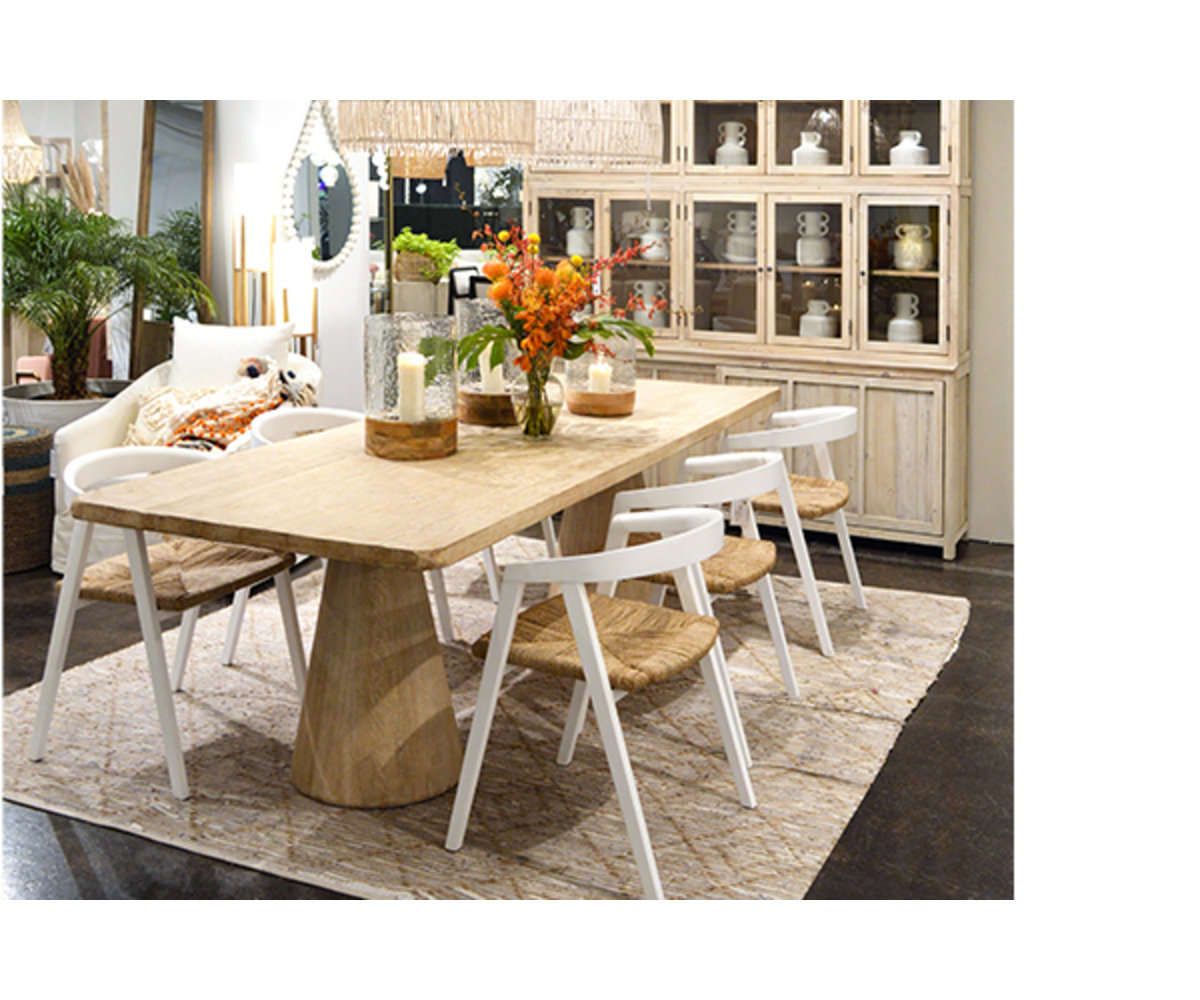Dovetail Furniture Zaya 108" Rectangular Reclaimed Pine Double Cone ...