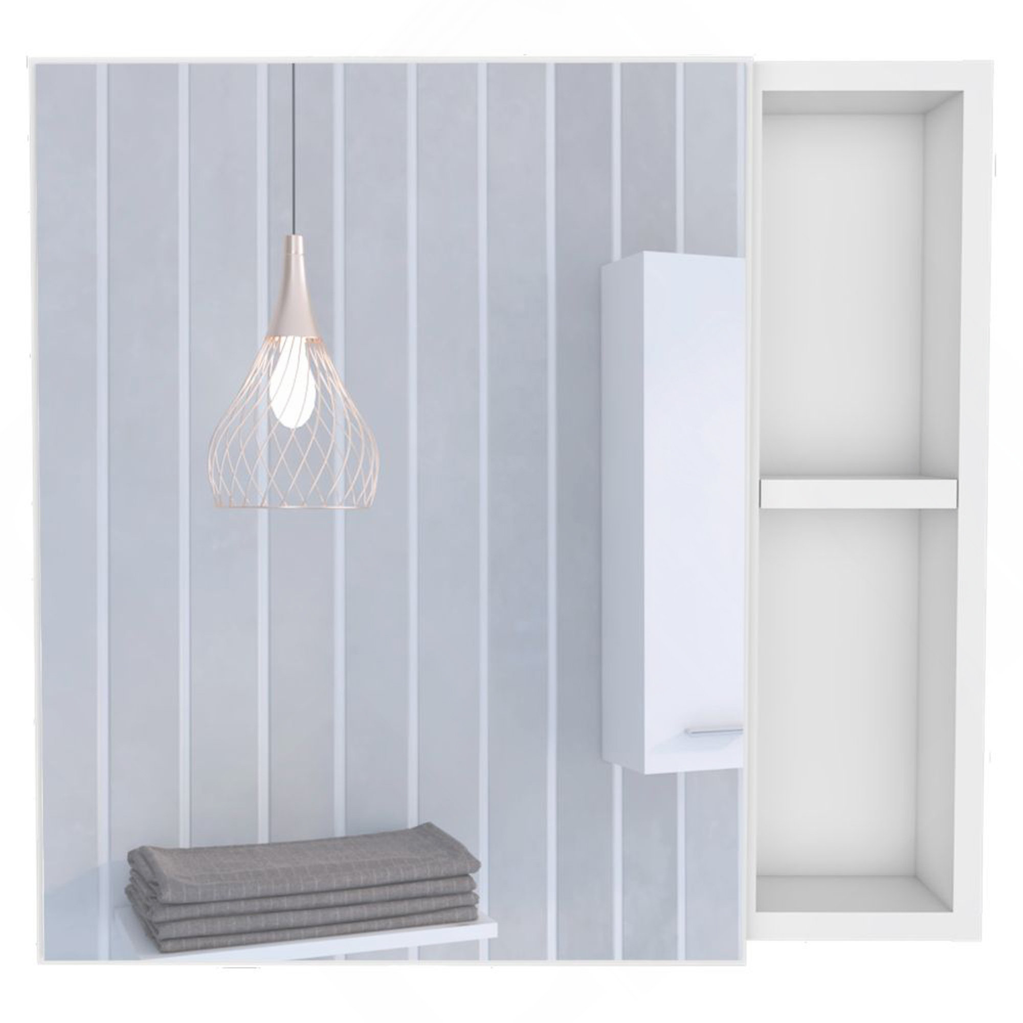 Latitude Run® Oman Medicine Cabinet, Three Internal Shelves, Single ...