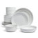 over&back Rimmed 16-Piece Semi Hand-Finished Stoneware Dinnerware Set ...