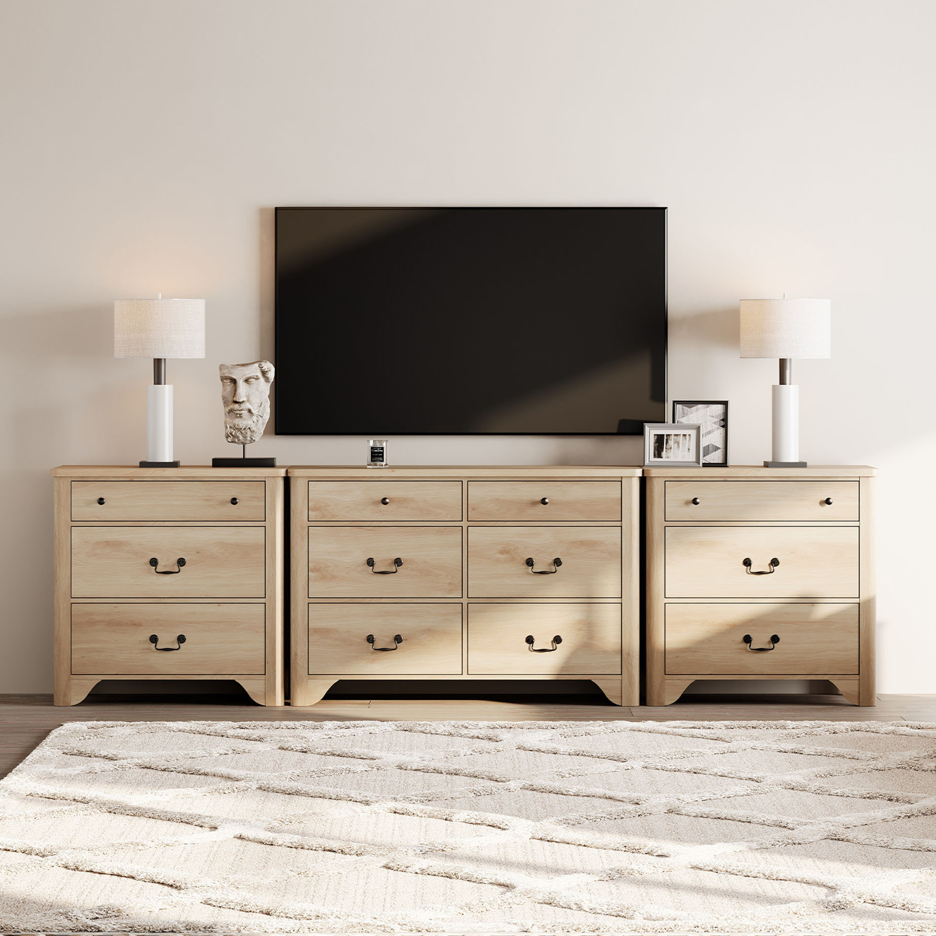 Lark Manor™ Haikey 3-Piece Dresser Set,110.2" W 12 Drawer Dresser ...