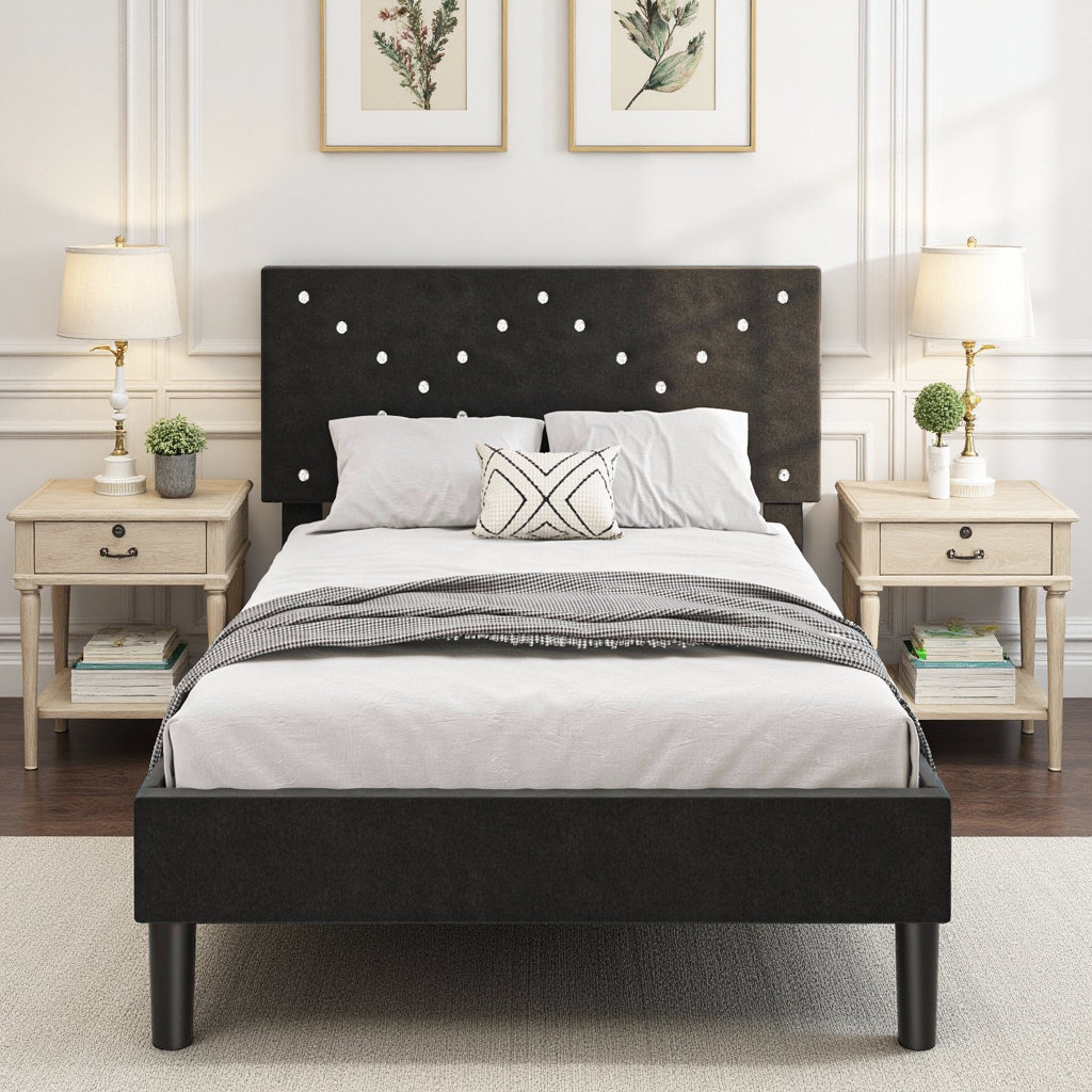 Mercer41 Fashion Upholstered Platform Bed with EVA Mute Bars - Wayfair ...