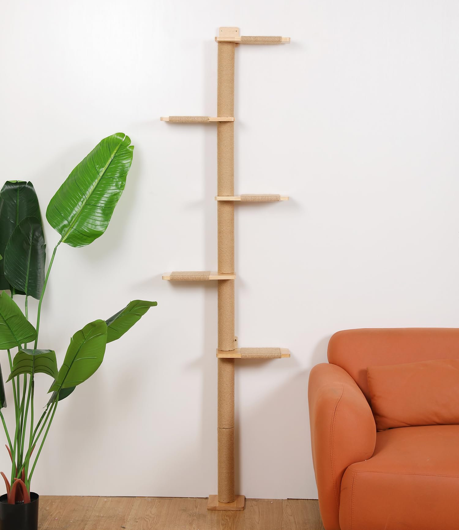 Corrigan Studio® 5 Tier Floor to Ceiling Cat Tree Tower with Wall ...