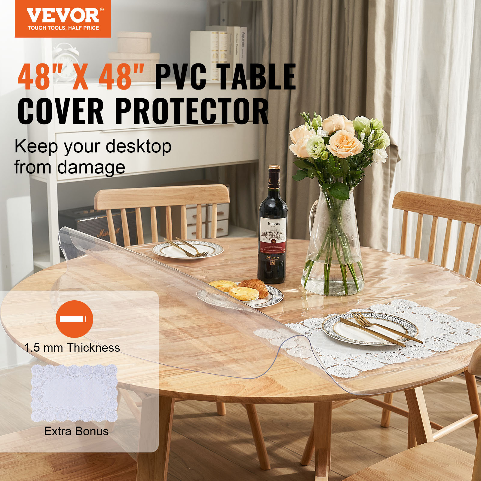 VEVOR Plastic / Vinyl Table Protector & Reviews | Wayfair