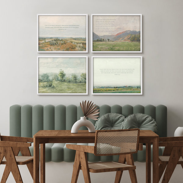 SIGNLEADER 4-Piece Scripture Landscape Framed Wall Art Set – Bible ...