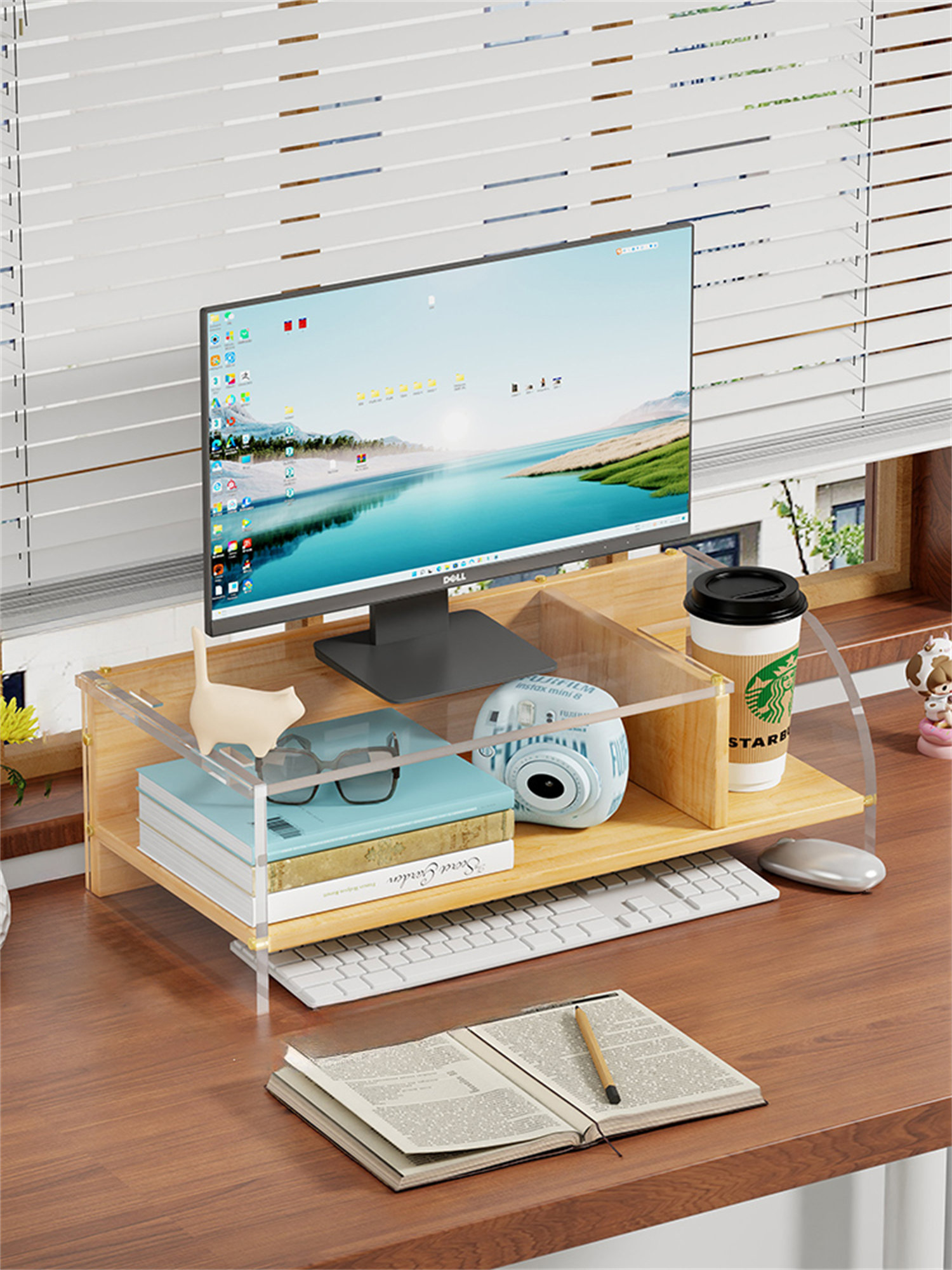 Everly Quinn Maquoketa Plastic Stackable Monitor Stand | Wayfair