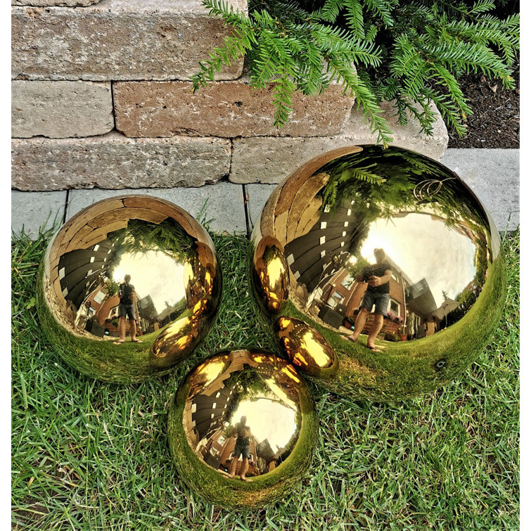 Dakota Fields Ariston Metal Abstract & Geometric Gazing Ball | Wayfair ...