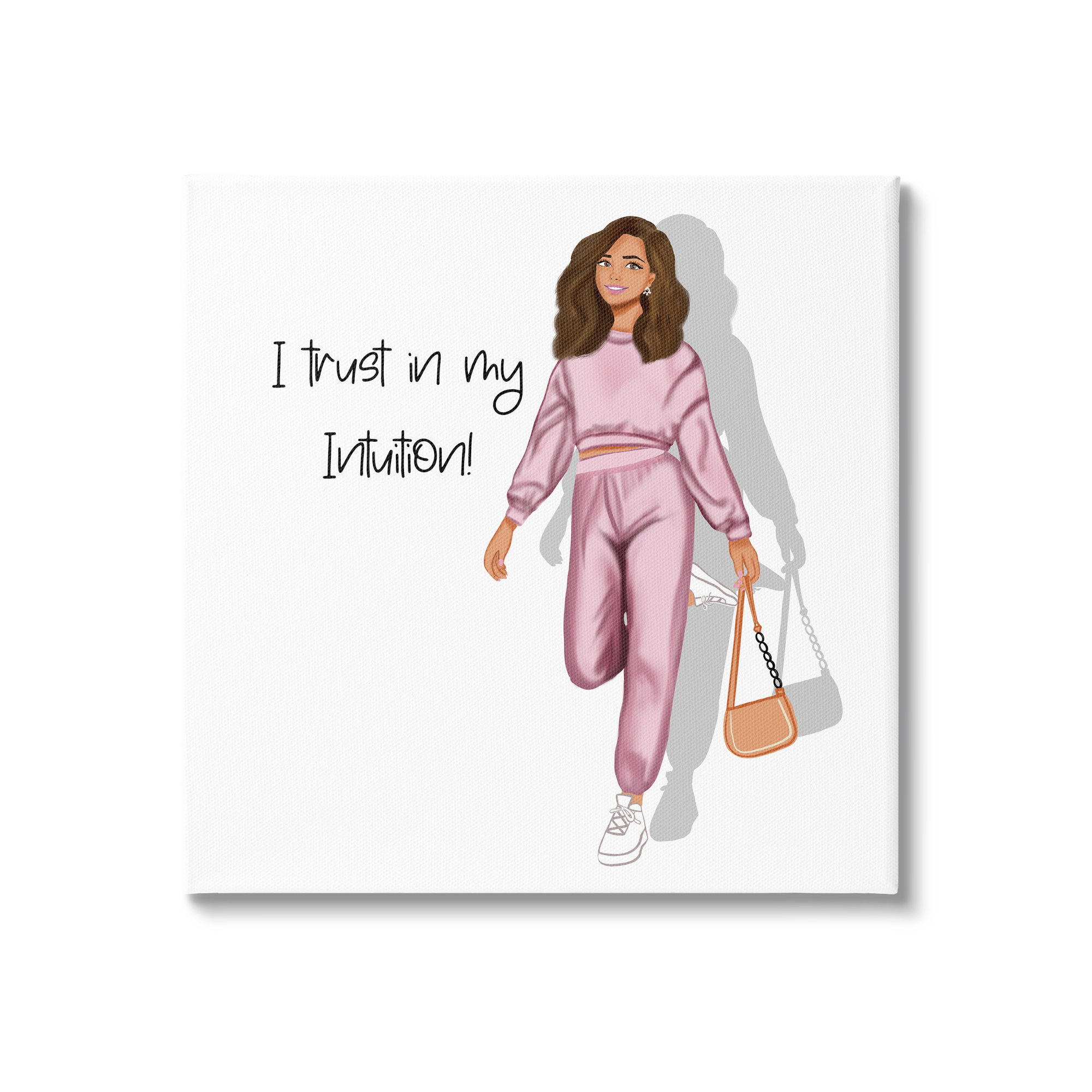 Trinx Trust My Intuition Woman On Canvas by Saba Rauf Print | Wayfair