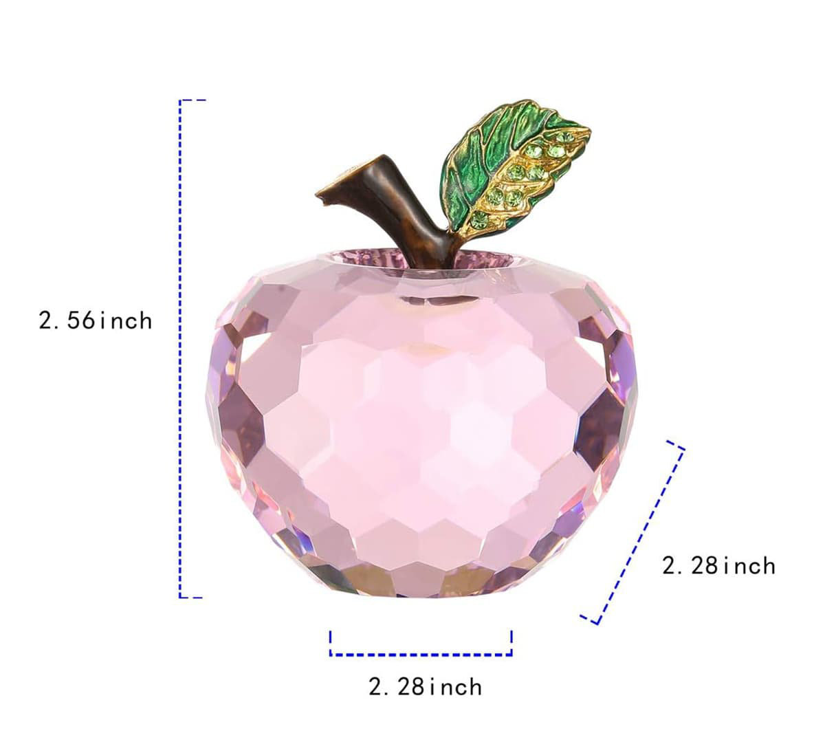 Mercer41 2.56" Crystal Apple Paperweight Handmade Ornament with Gift ...
