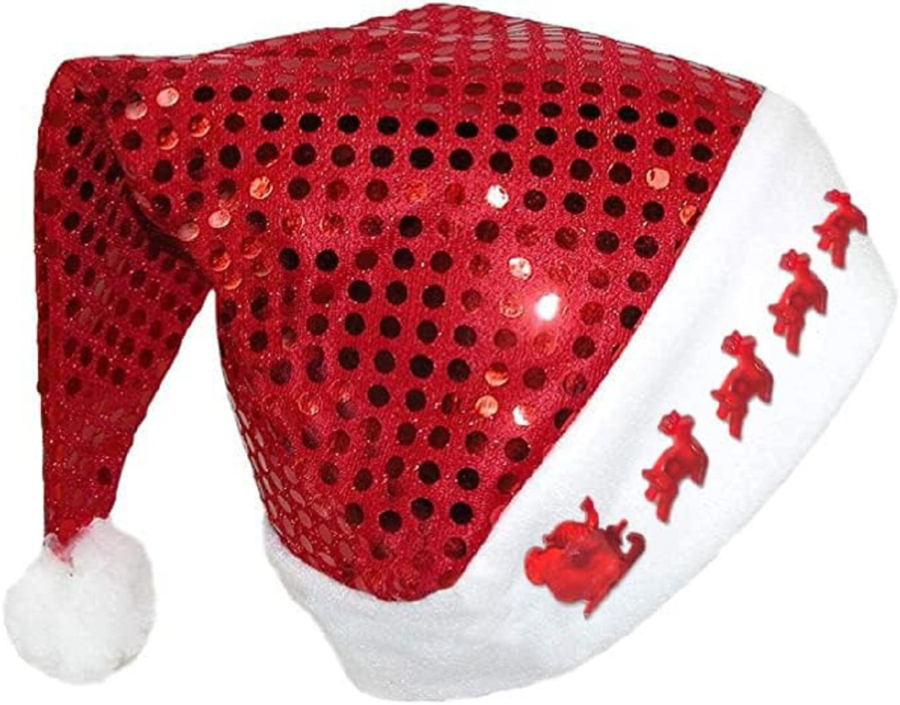 The Holiday Aisle® PMU Christmas Light-Up Sequin-Sheen Santa Hat with ...