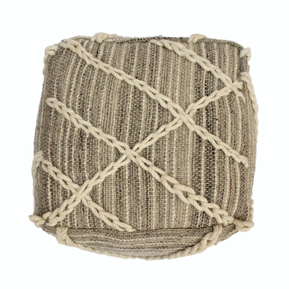 Union Rustic Rope Square Pouf, Grey and Ivory - Wayfair Canada