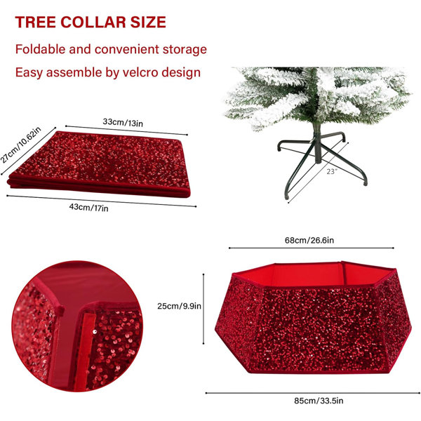 AGROTECH AVS Red Christmas Tree Collars for Atificial Trees, 33.5 Inch ...
