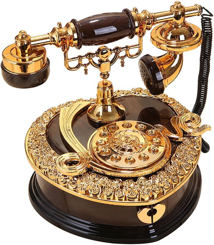 House of Hampton® Heart Shaped Retro Dial Telephone Music Box with ...